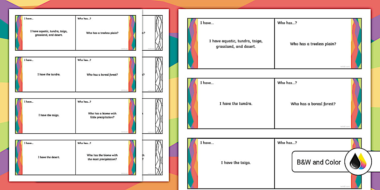 Biomes I Have Who Has Game (teacher made) - Twinkl