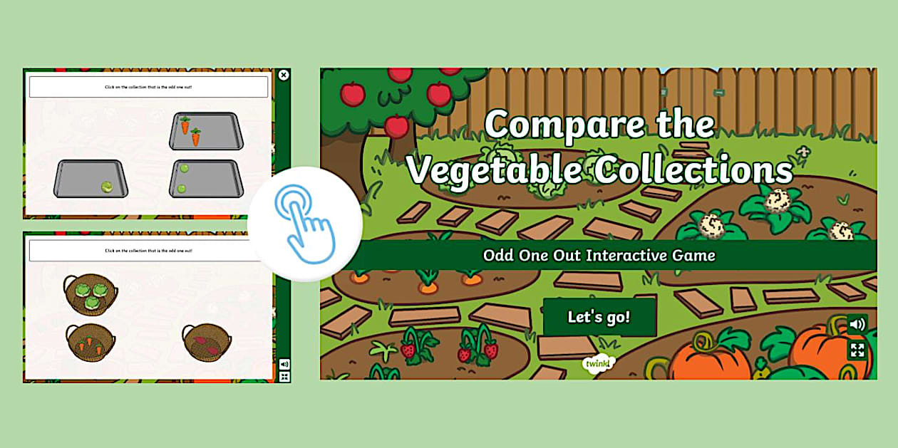 👉 EYFS Compare the Vegetables Odd One Out Interactive Game