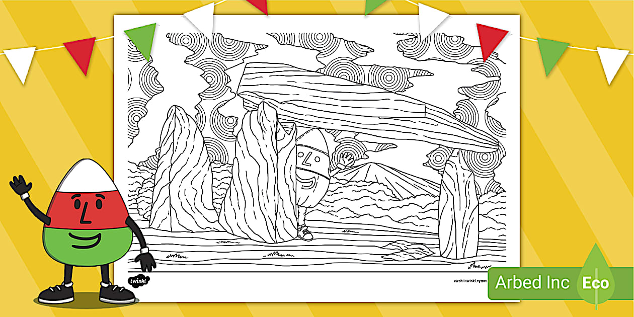 Taflen Lliwio Mistar Urdd Pentre Ifan/Mr Urdd Pentre Ifan Colouring Sheet