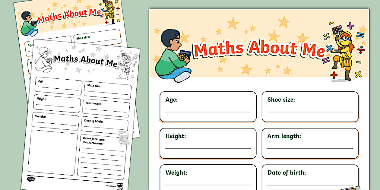 Maths About Me Fact File Template (teacher made) - Twinkl