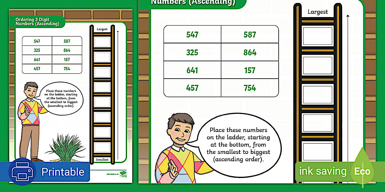 Grade 3 Maths: Ordering Numbers: Ascending - Twinkl