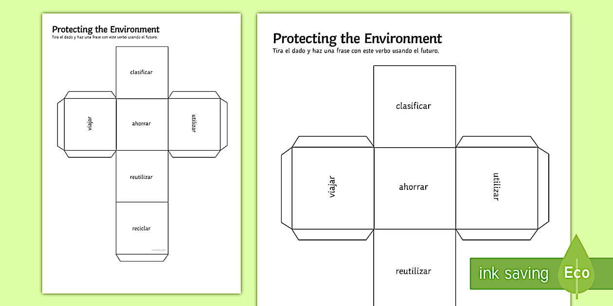 Protecting the Environment Higher Tier Dice Net Spanish