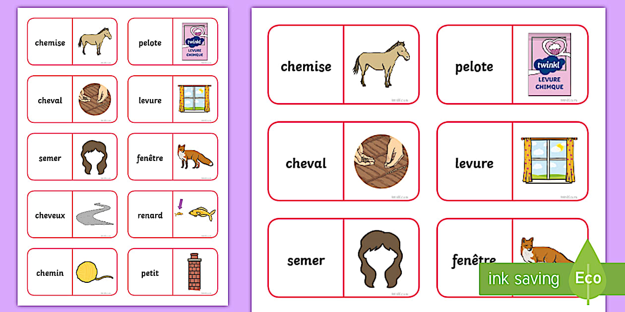 Dominos : Le son [e] écrit « e » (teacher made) - Twinkl