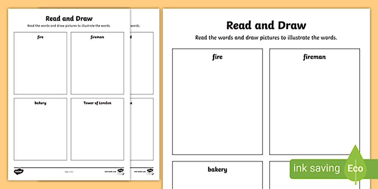 Higher Ability The Great Fire of London Read and Draw Worksheet