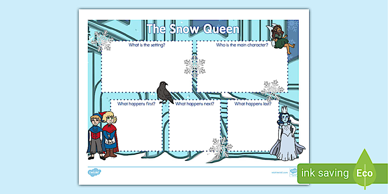 The Snow Queen Story Summary Writing Worksheet - Twinkl