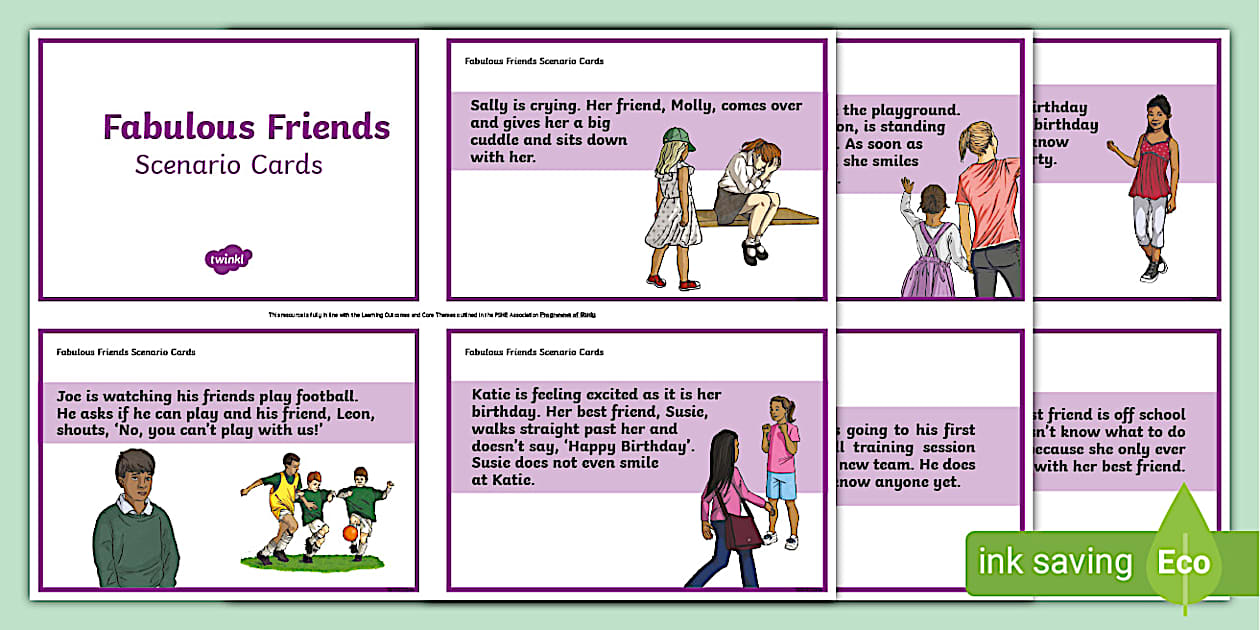 Fabulous Friends Scenario Cards - PSHE Resources - Twinkl