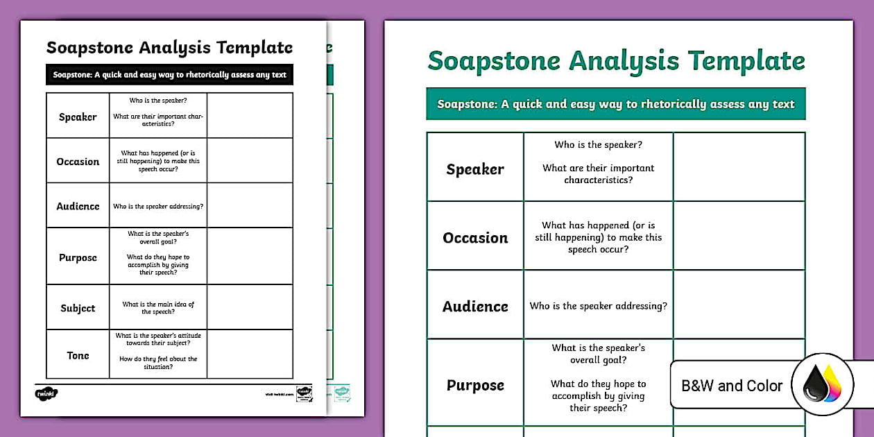Soapstone Analysis Template (Teacher-Made) - Twinkl