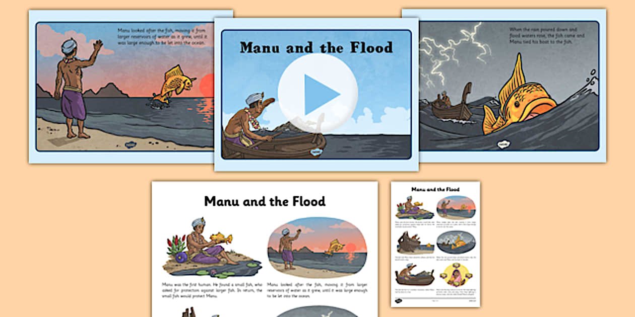 Manu and the Flood PowerPoint and Script - Twinkl