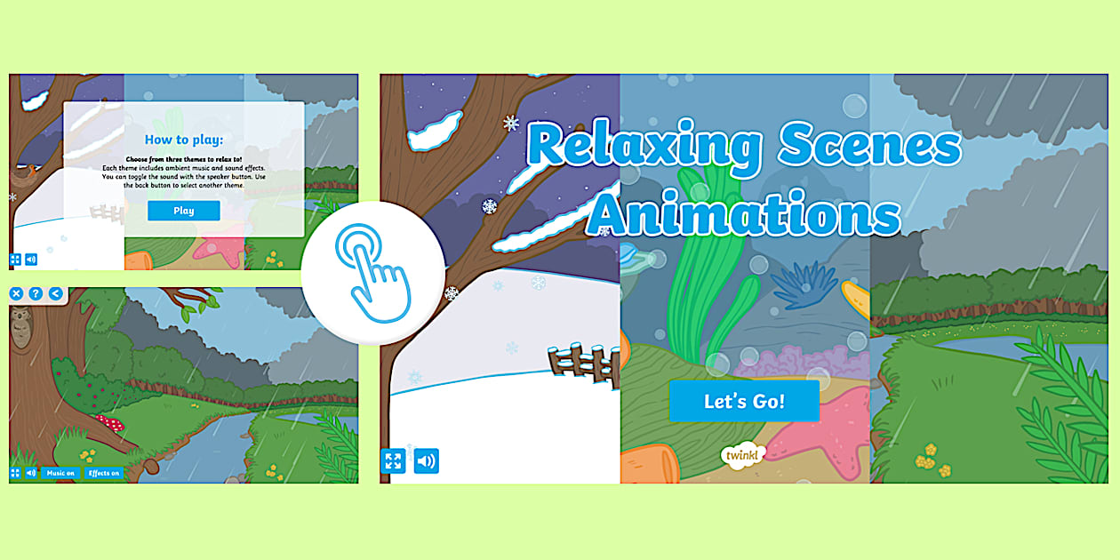 Relaxing Scenes Animation and Quiet Classroom Music - Twinkl