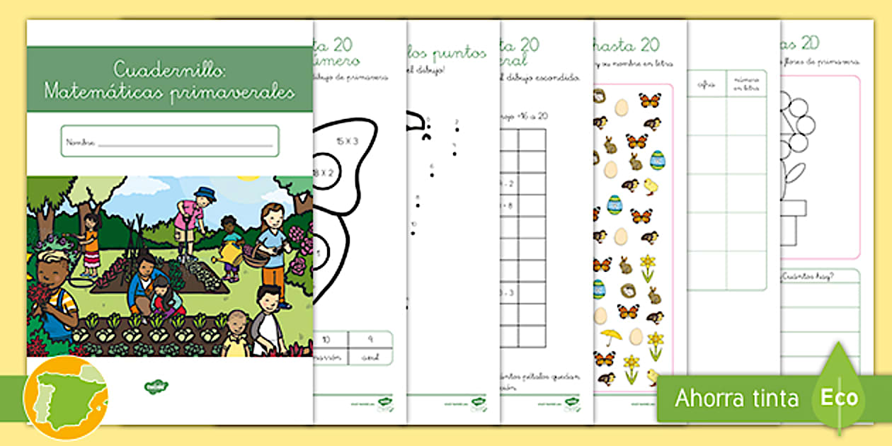 Cuadernillo: Matemáticas primaverales - 1º de Primaria