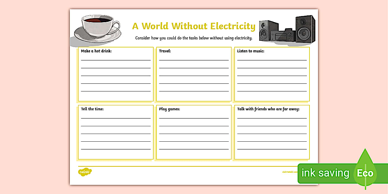 A World Without Electricity Activity (teacher made) - Twinkl