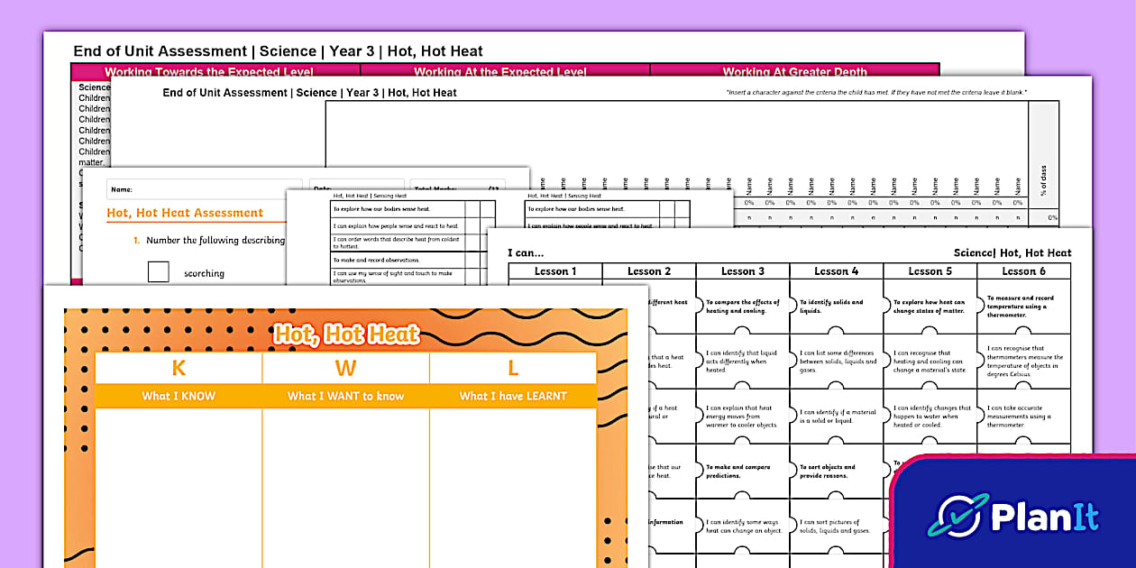 Yr3 Science Hot, Hot Heat Assessment Pack-PlanIt Aus Twinkl