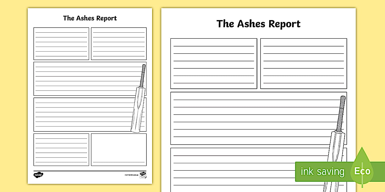SA The Ashes Report Writing Template (Hecho por educadores)