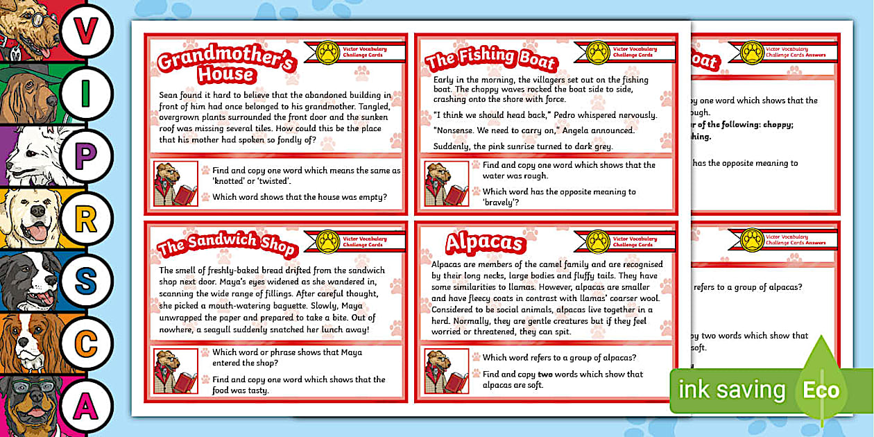 LKS2 Victor Vocabulary Challenge Cards (Teacher-Made)