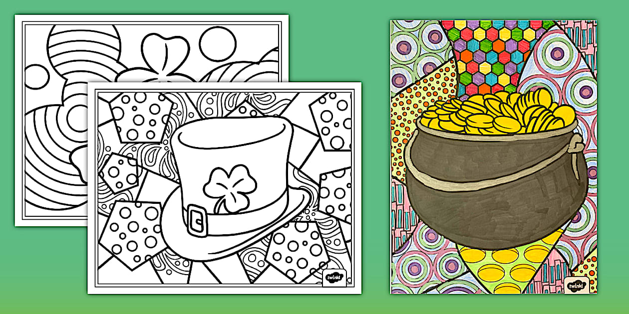St. Patrick's Day Pop Art Worksheet (teacher made) - Twinkl