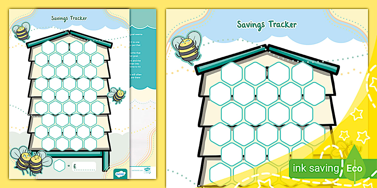 Parenting on a Budget: Bee-Themed Savings Tracker Page