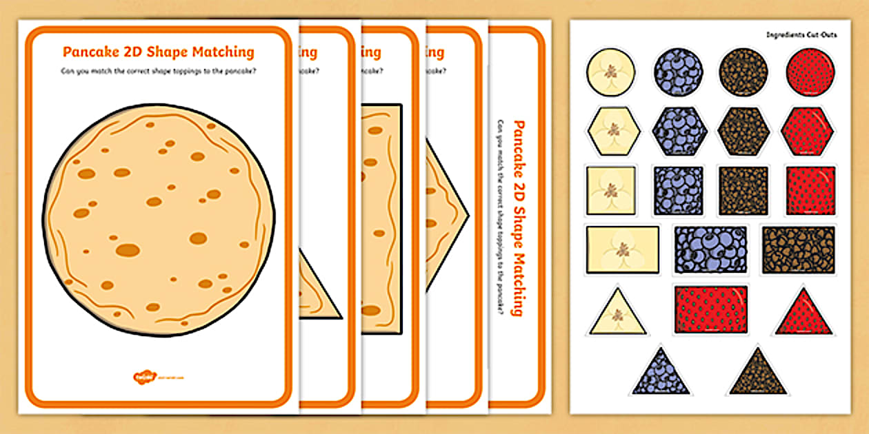 👉 Pancake 2D Shape Matching Activity - Twinkl