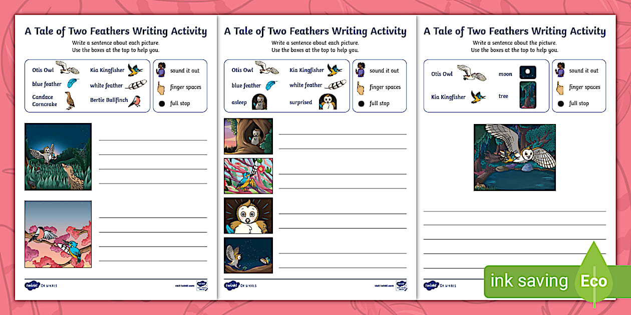 A Tale of Two Feathers Early Writing Activities | Twinkl
