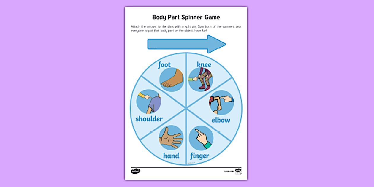 Editable Body Part Spinner Game (teacher made) - Twinkl