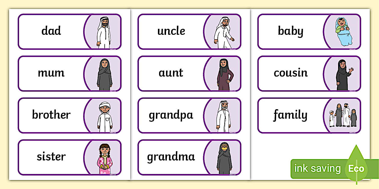 My Family Word Cards (teacher made) - Twinkl