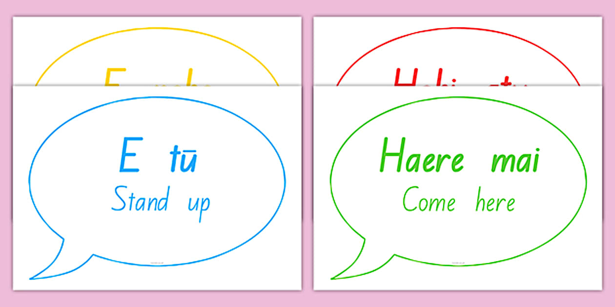 Basic Māori Phrases Speech Bubbles | Twinkl NZ - Twinkl