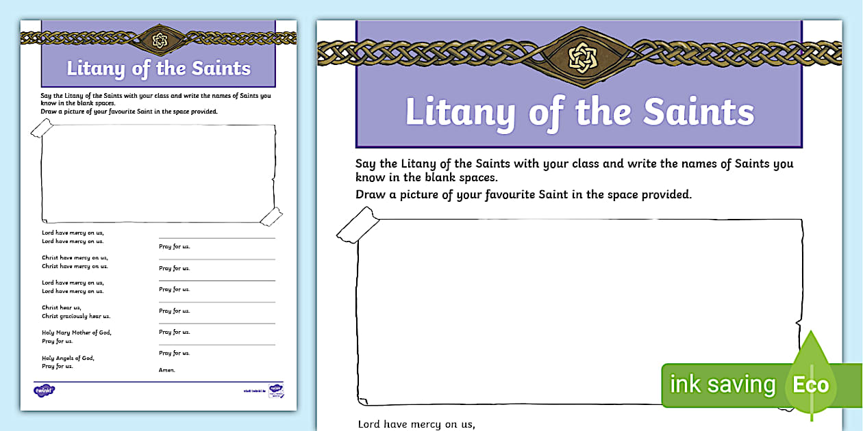 Litany of the Saints Activity Sheet (Teacher-Made) - Twinkl