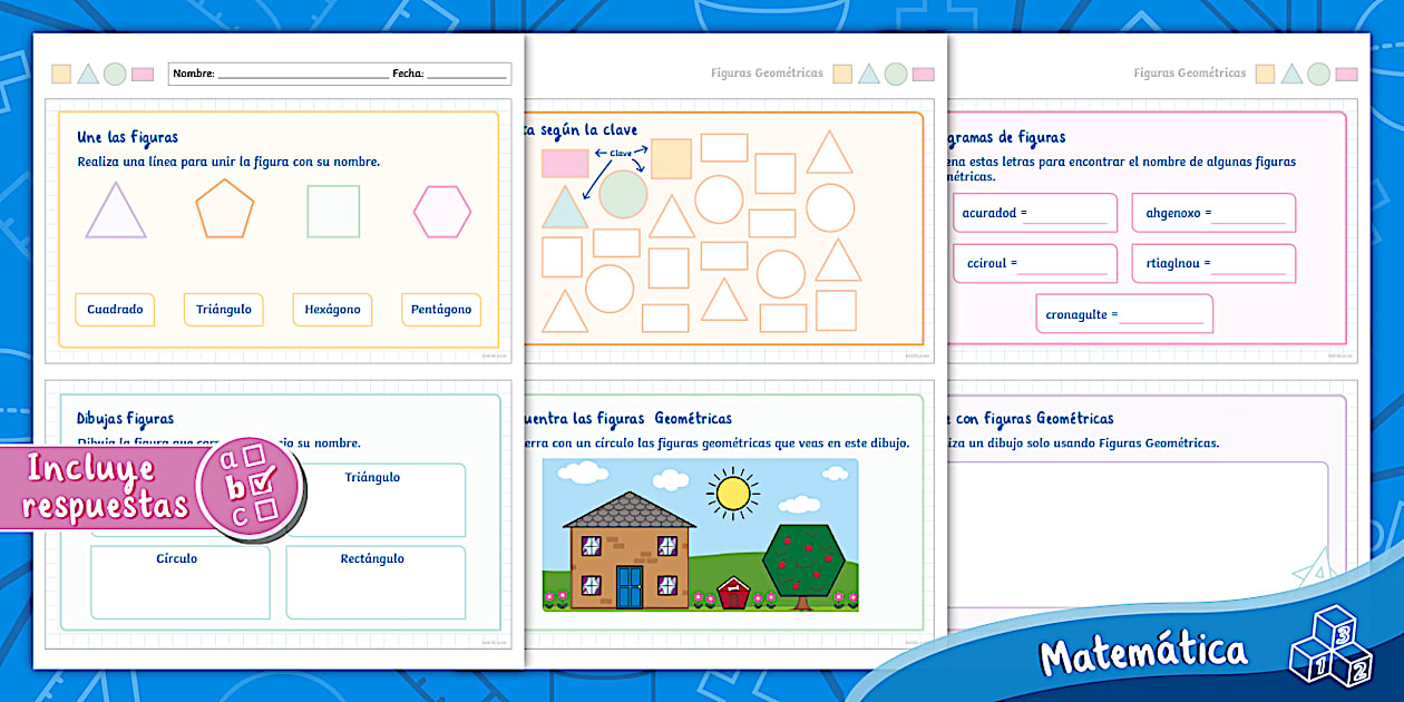 Tarjetas de Desafío | Figuras Geométricas 2D | Geometría