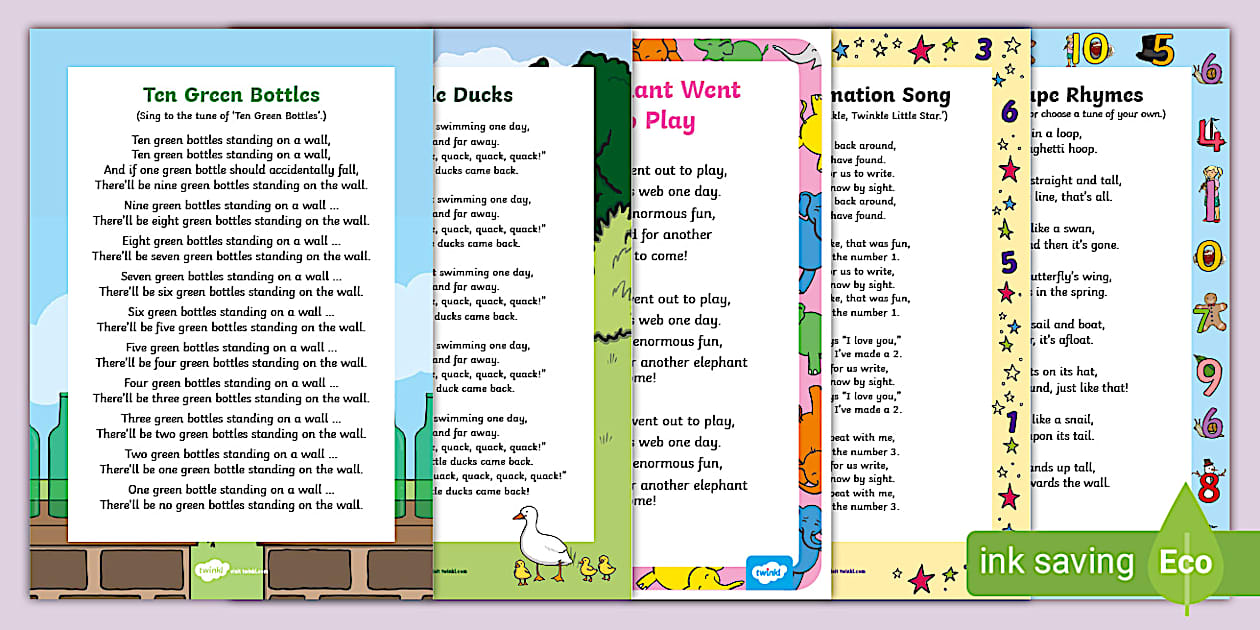 Number Songs and Rhymes for Early Years | Twinkl Resources