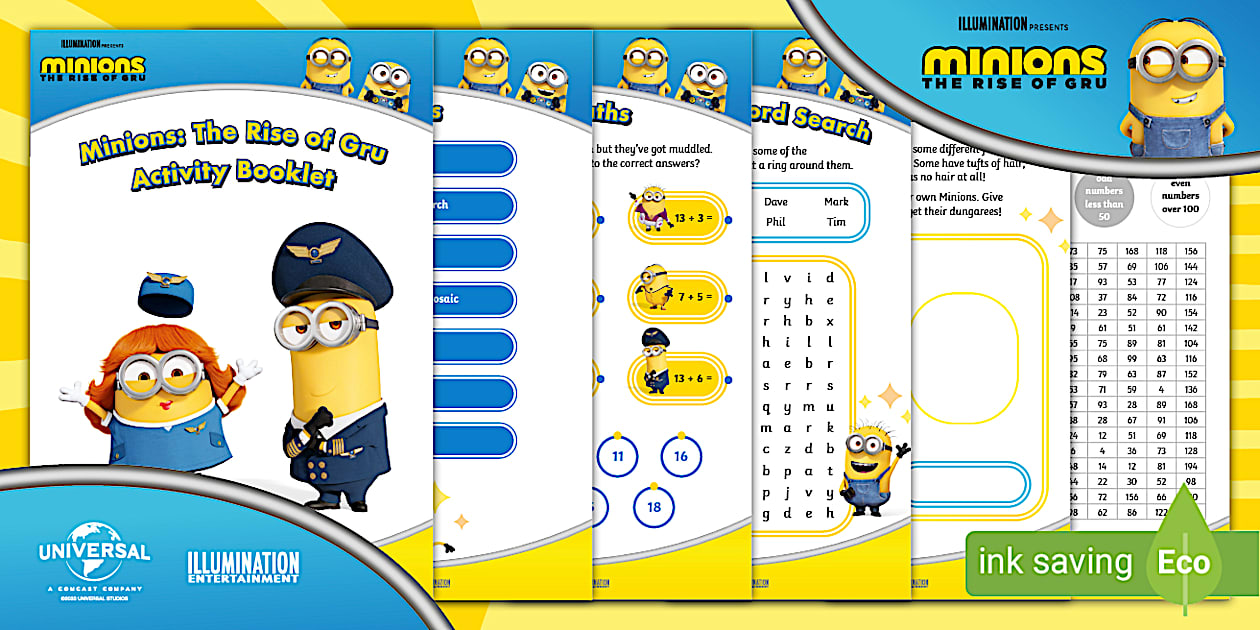 FREE! - Minions: The Rise of Gru Activity Book [Ages 5 - 7]