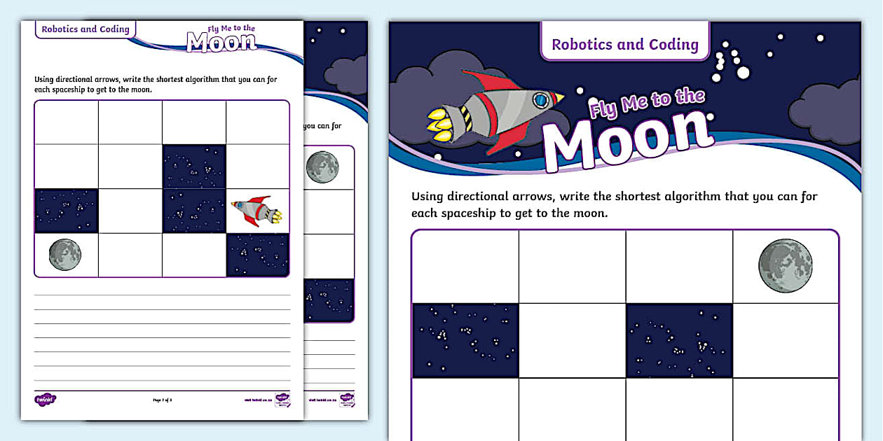Robotics and Coding Algorithms - Fly Me to the Moon - Twinkl