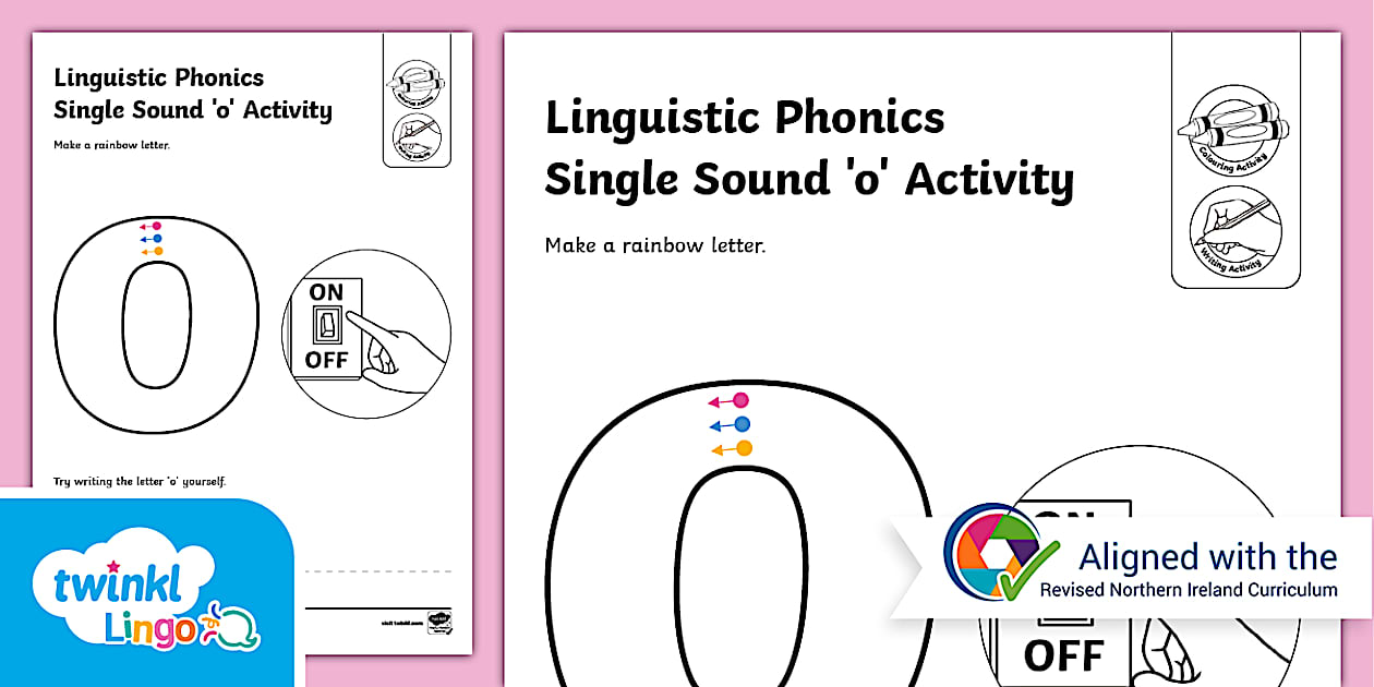 Linguistic Phonics Single Sound 'o' Activity Sheet - Twinkl