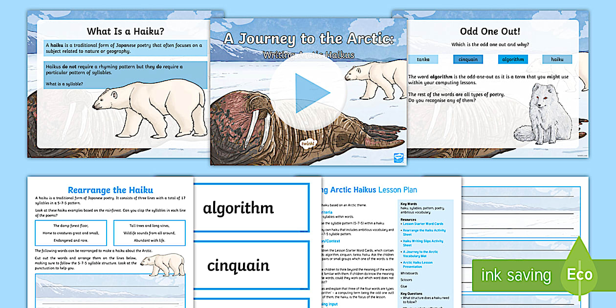 A Journey to the Arctic: Writing Arctic Haikus Lesson Pack