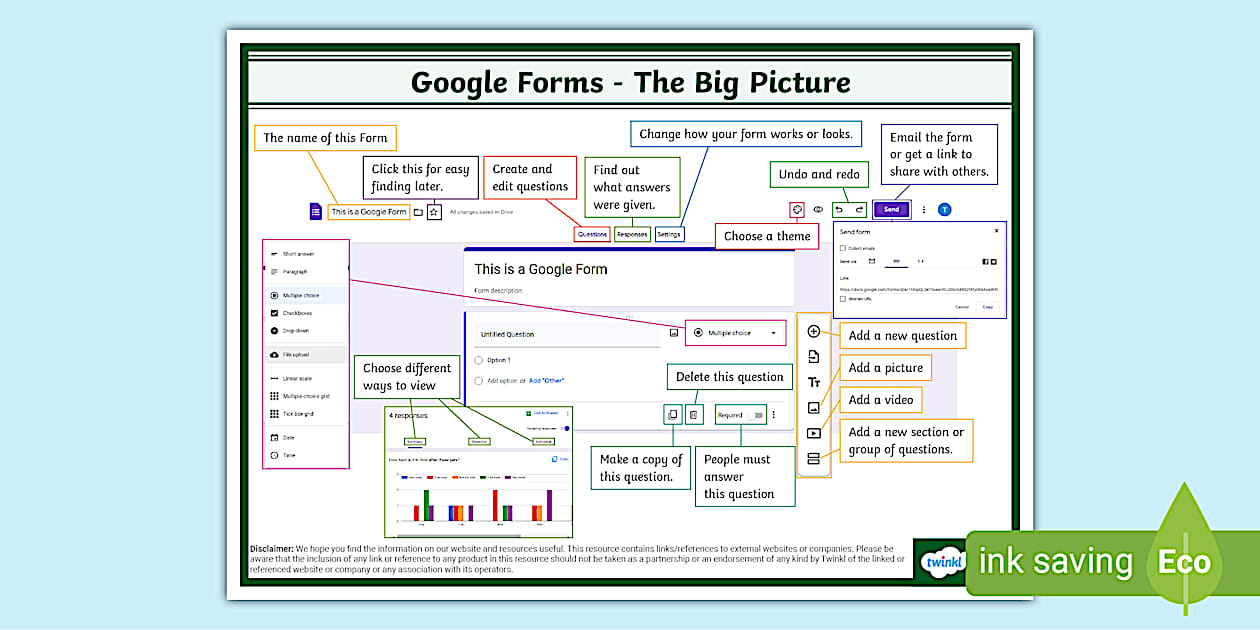 Google Forms Cheat Sheet (teacher made) - Twinkl