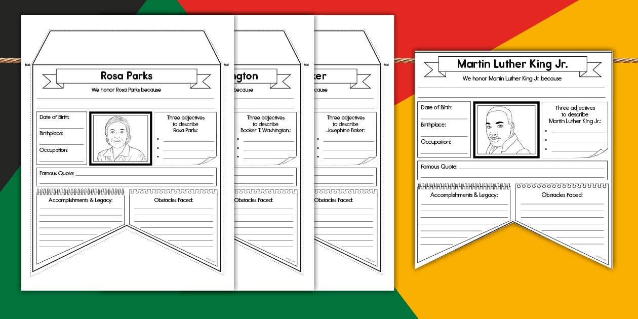Black History Month Research Biography Pennants - Twinkl