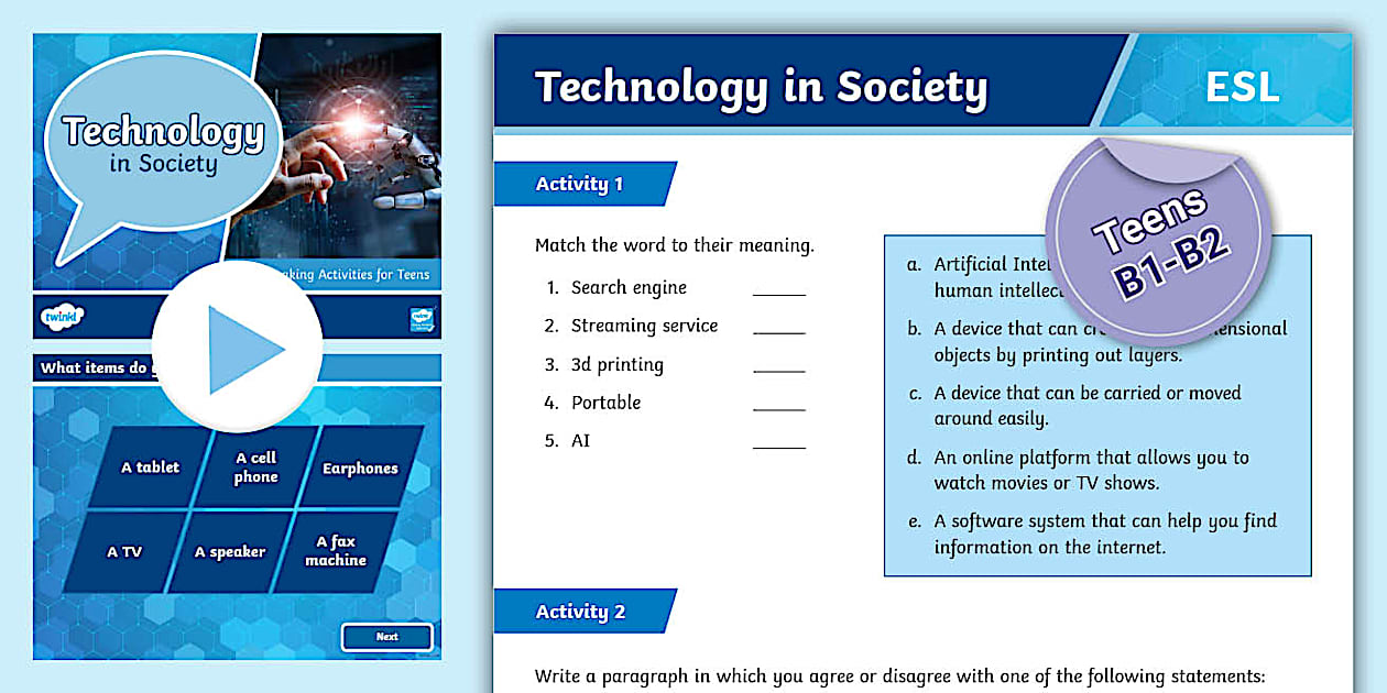 ESL Speaking Activities - Technology | Twinkl - Twinkl