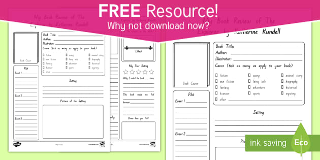 FREE! - Term 2 Week 10 Year 5 and 6 Chapter Chat Book Review Worksheet to