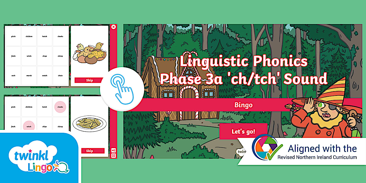 Linguistic Phonics Phase 3a 'ch/tch' Sound Bingo Game