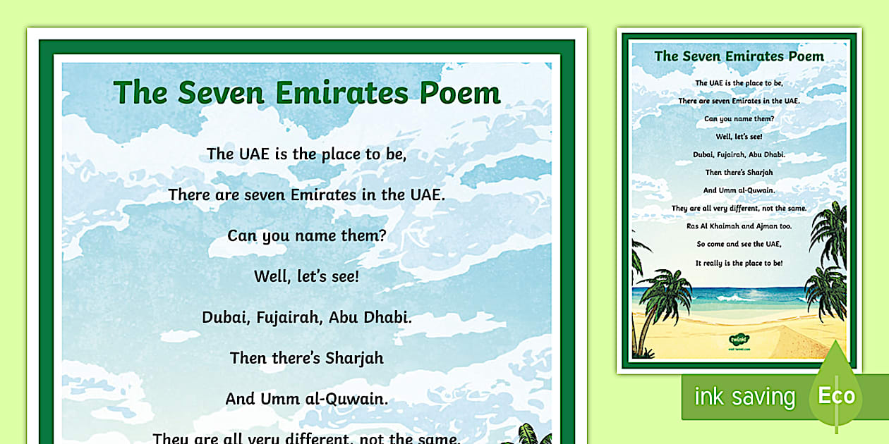 The Seven Emirates Poem (teacher made) - Twinkl