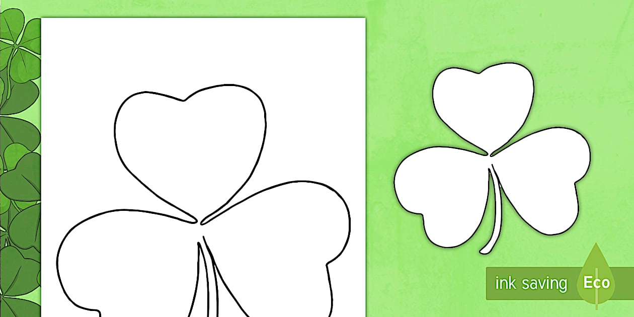 Shamrock Template Printable Coloring Page | Twinkl USA