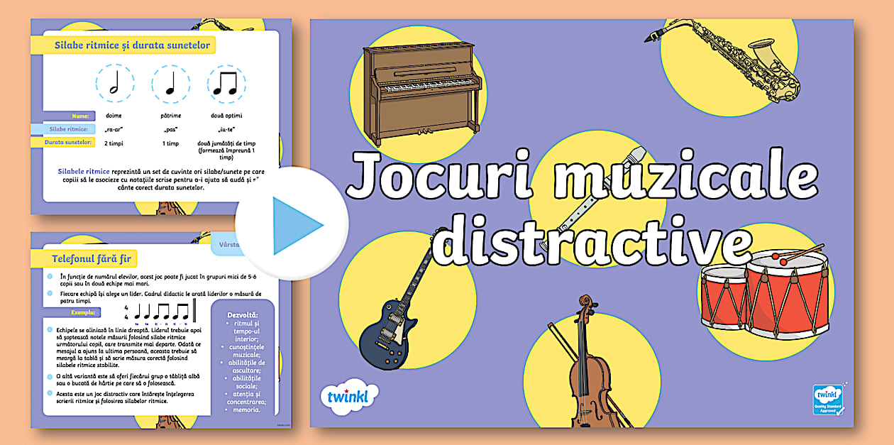 Jocuri muzicale distractive – Prezentare PowerPoint