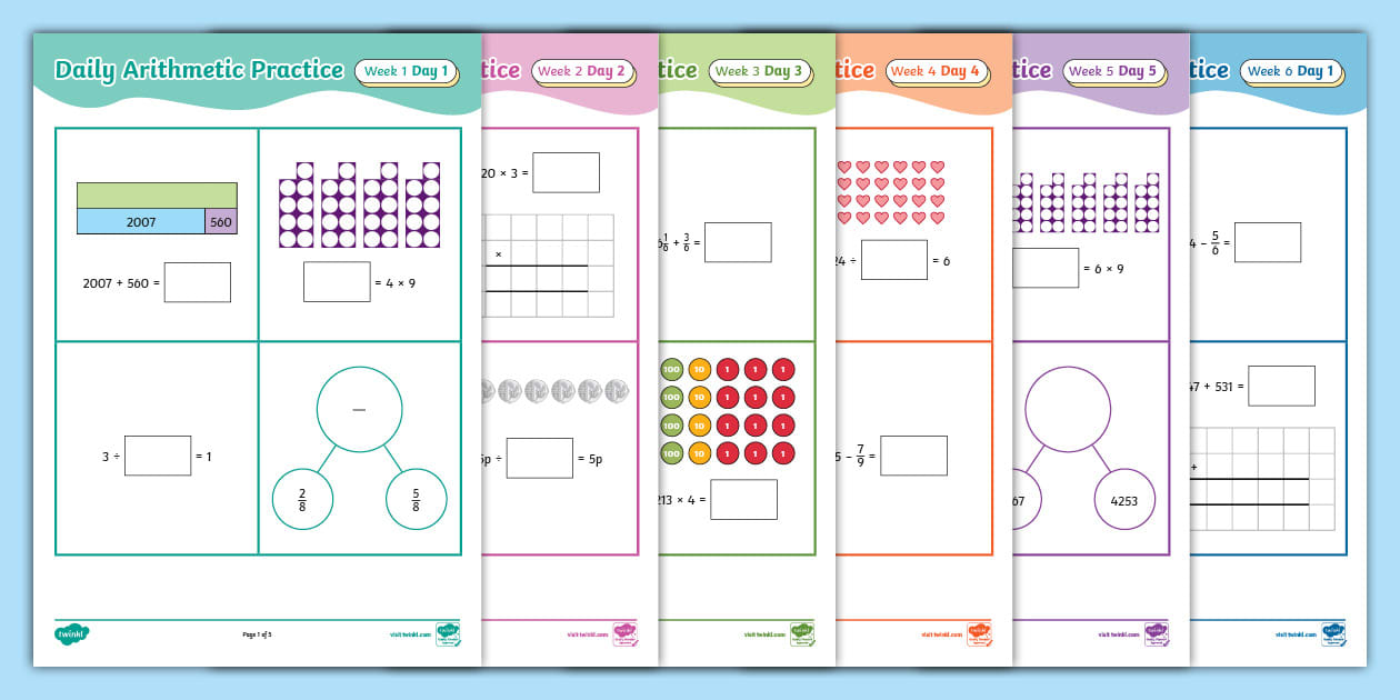 👉 Year 5 Autumn 1 Daily Arithmetic Practice Pack - Twinkl