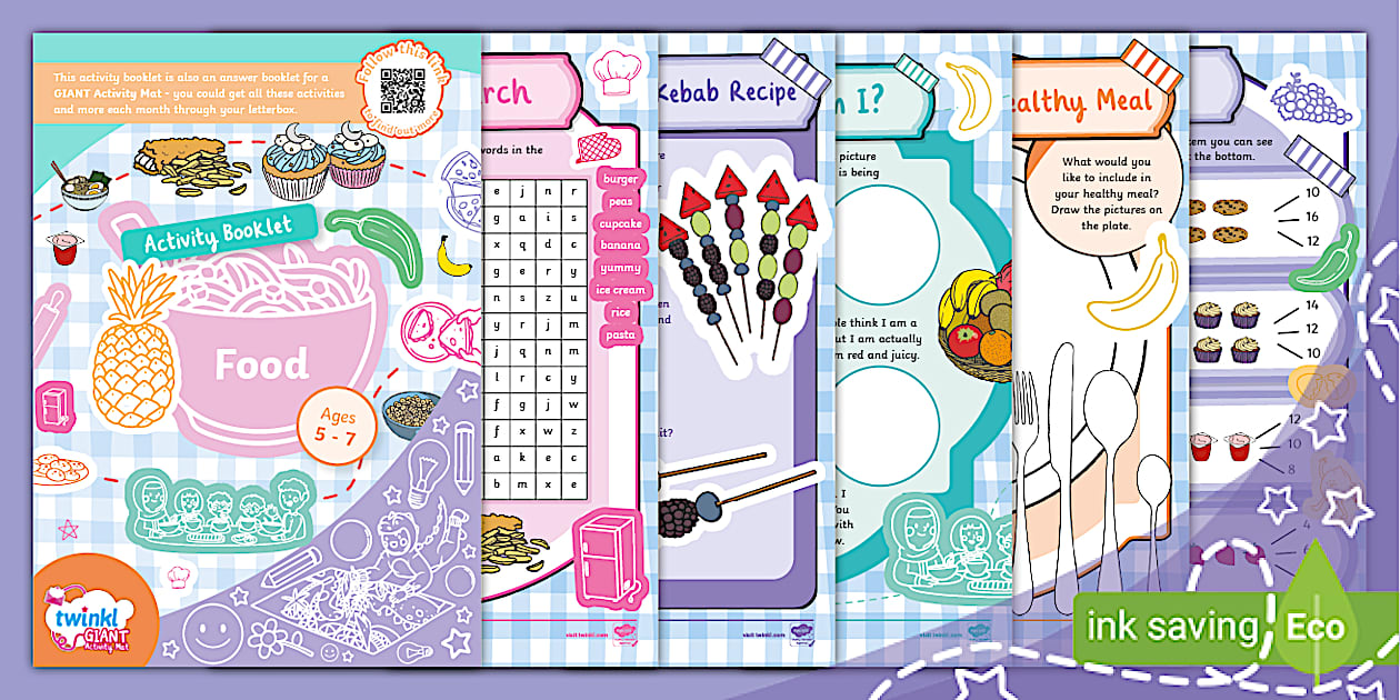 Food Activity Booklet (Ages 5 - 7) (teacher made) - Twinkl
