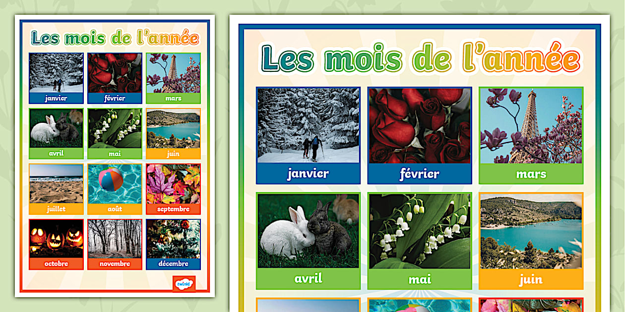 Affiche photos : Les mois de l'année (Teacher-Made)