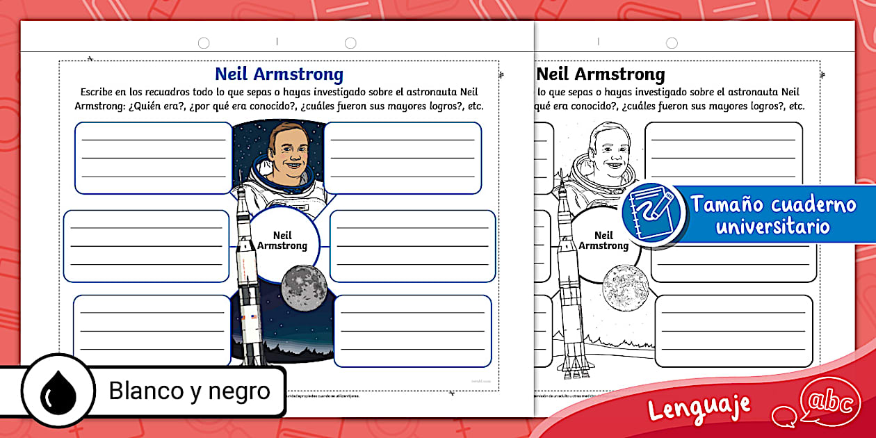 Neil Armstrong | mapa mental | lenguaje | 4º básico | biografía
