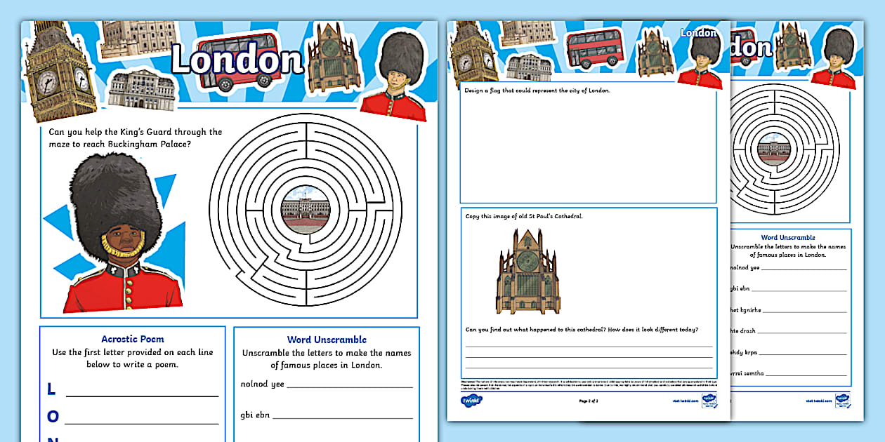 London Boredom Buster Worksheet - KS2 (teacher made)