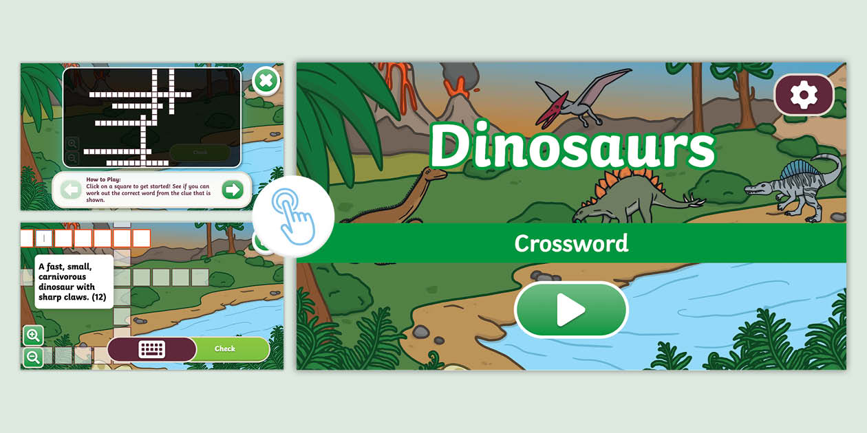 Dinosaurs Interactive Crossword (teacher made) - Twinkl