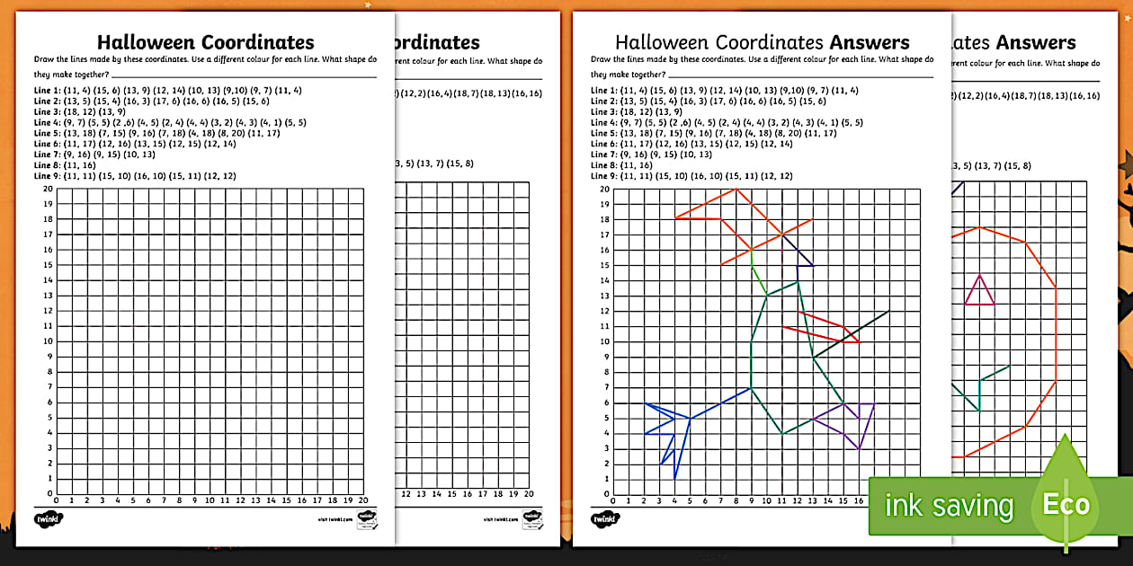 Editable KS2 Halloween Coordinates Activity Pack - Twinkl