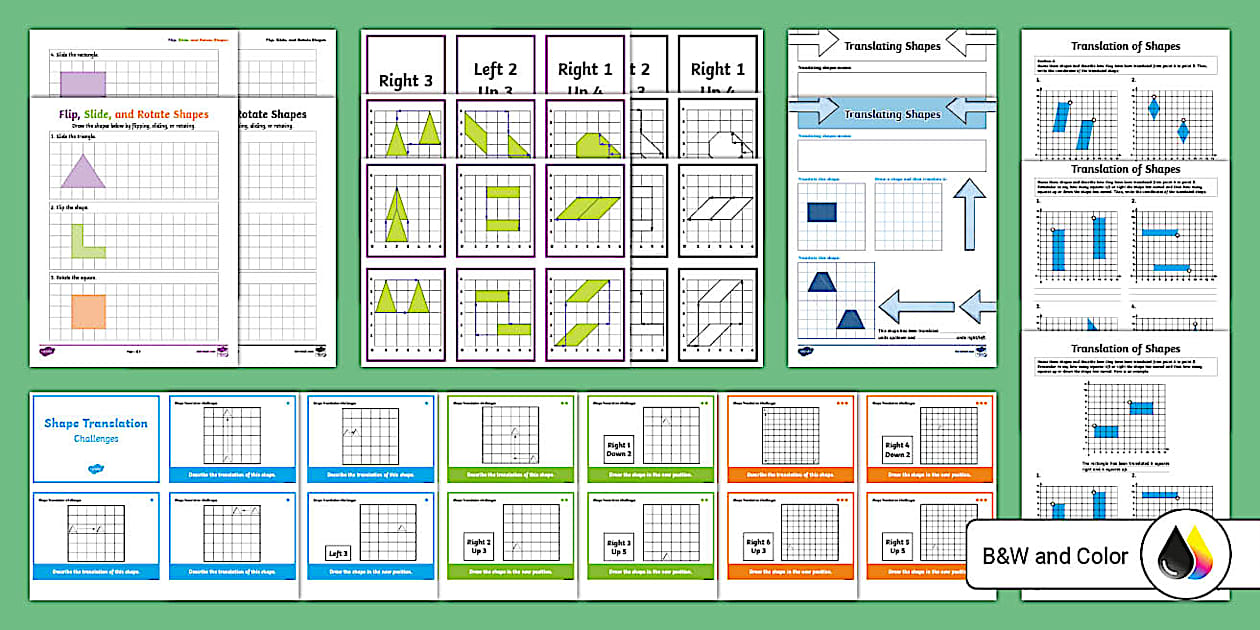 Translation of Shapes Activity Pack for 3rd-5th Grade