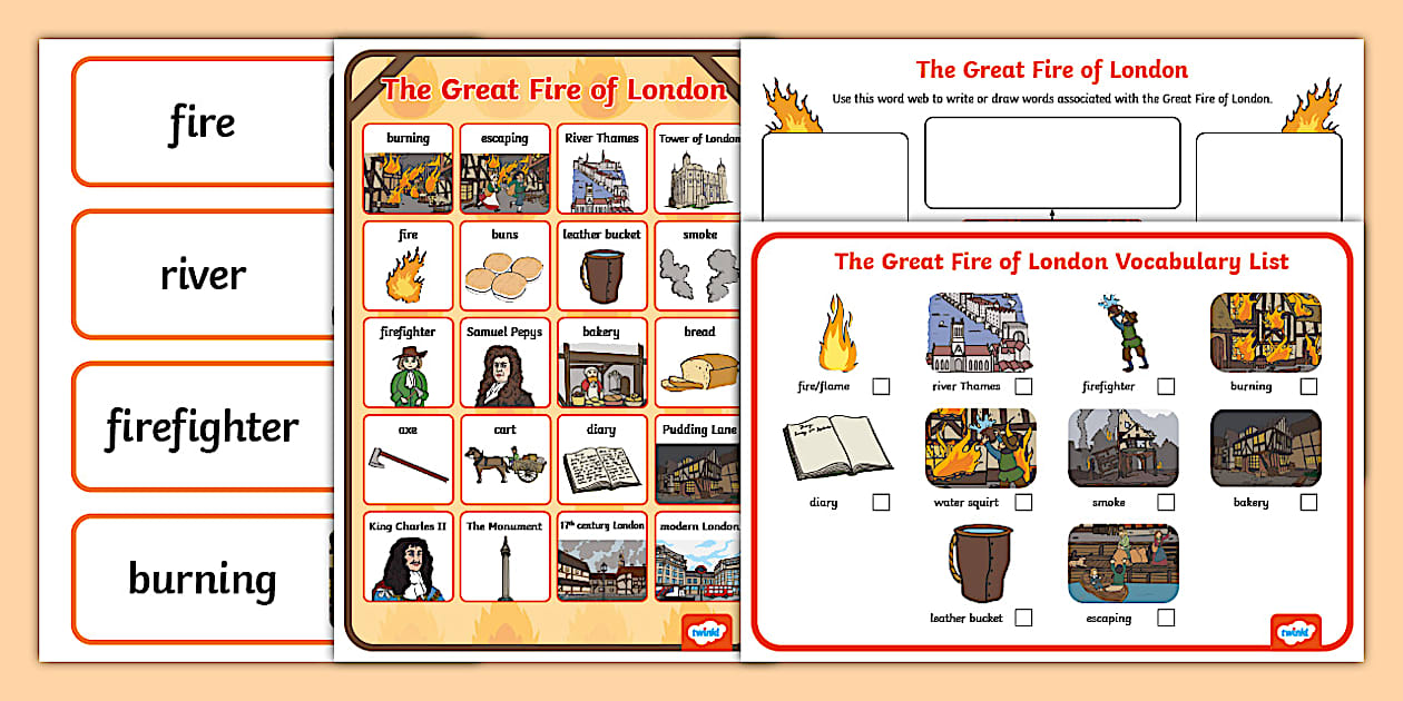 The Great Fire of London Pre-Teaching Vocabulary Pack