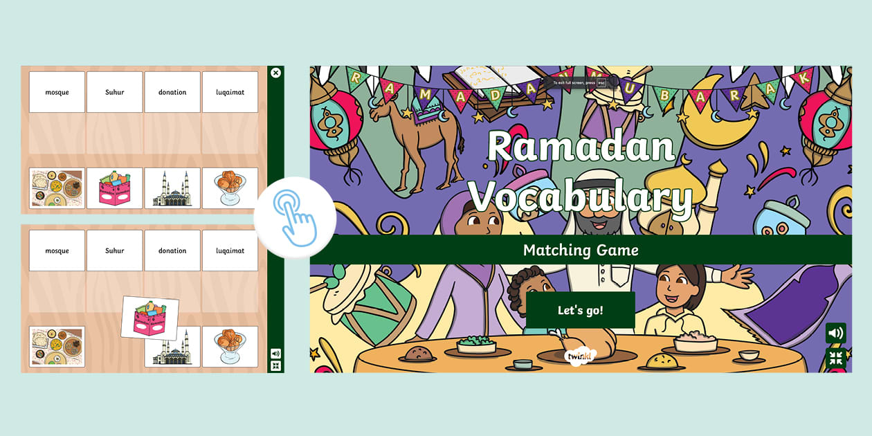Ramadan Vocabulary Interactive Matching Game (teacher made)